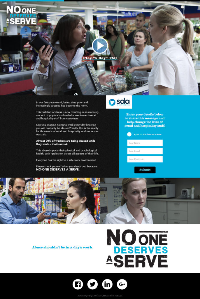 No One Deserves A Serve: SDA National - Campaign Edge